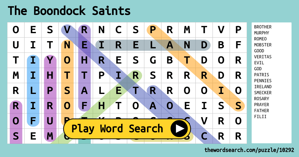 The Boondock Saints Word Search