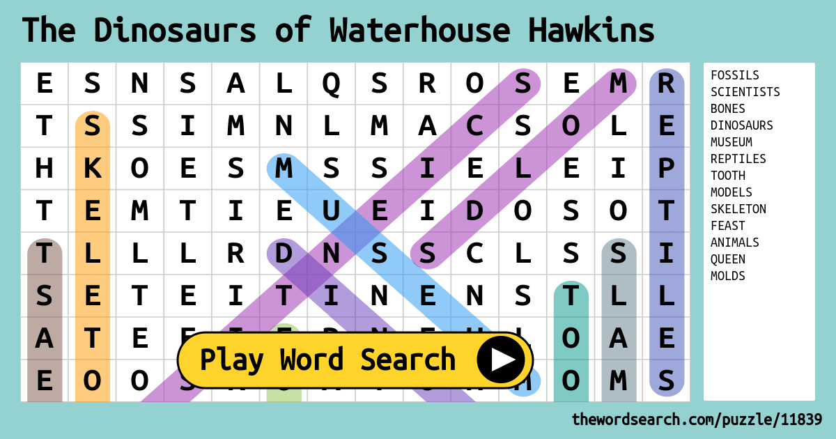 The Dinosaurs of Waterhouse Hawkins Word Search