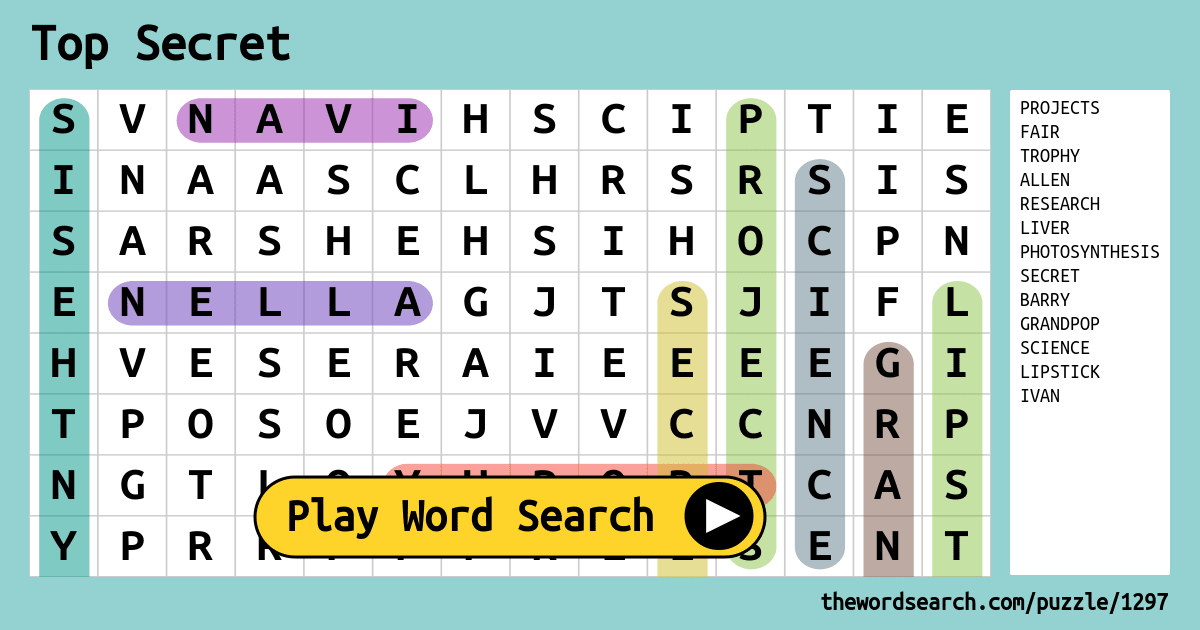 Top Secret Word Search