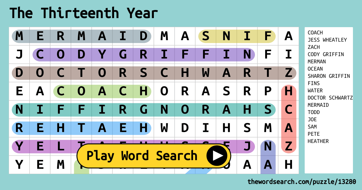 The Thirteenth Year Word Search