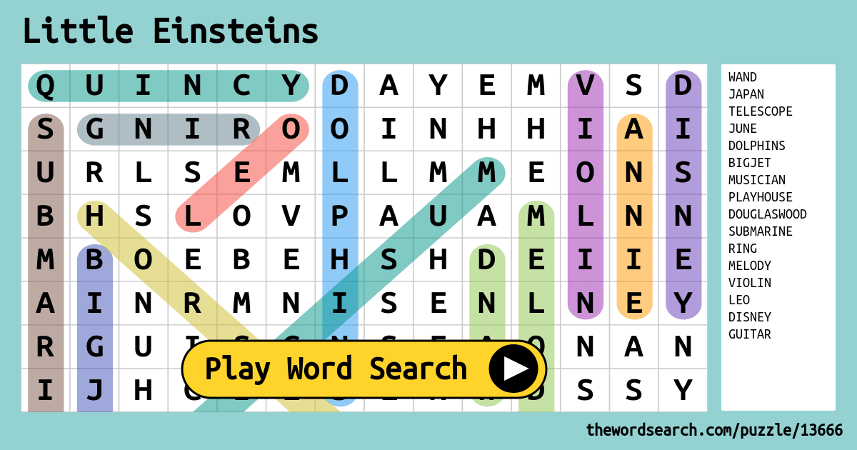 Little Einsteins Word Search