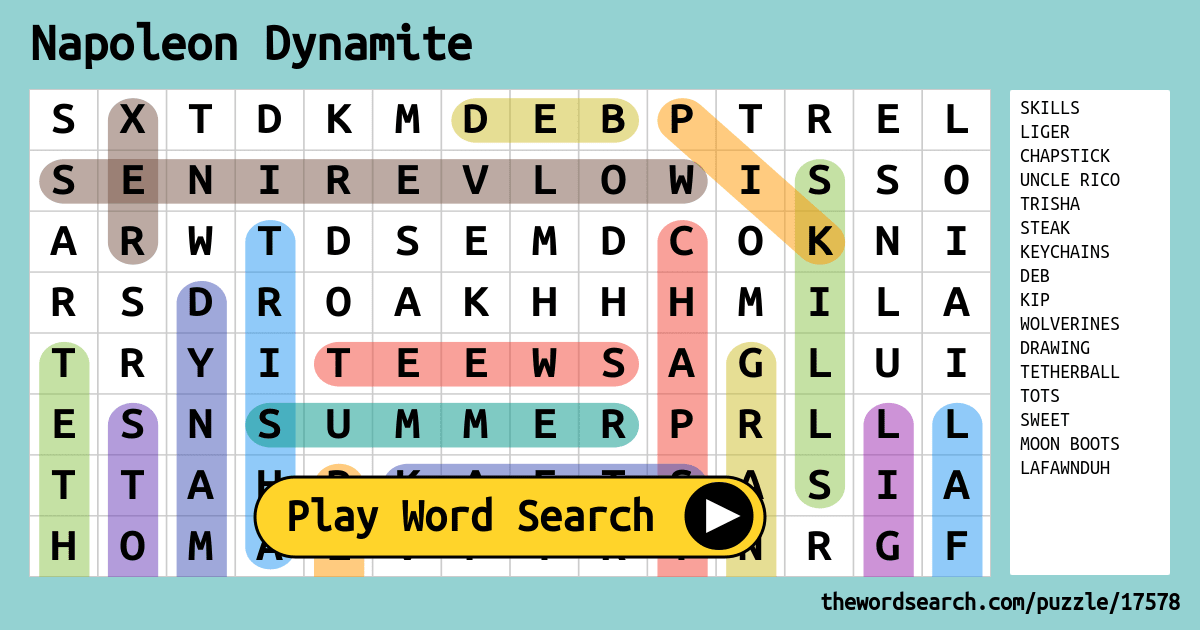 Napoleon Dynamite Word Search