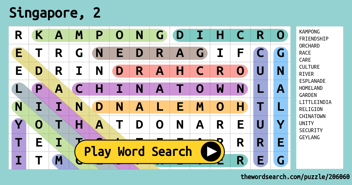 Singapore, 2 Word Search