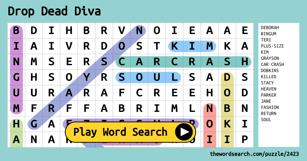 Download Word Search on Drop Dead Diva