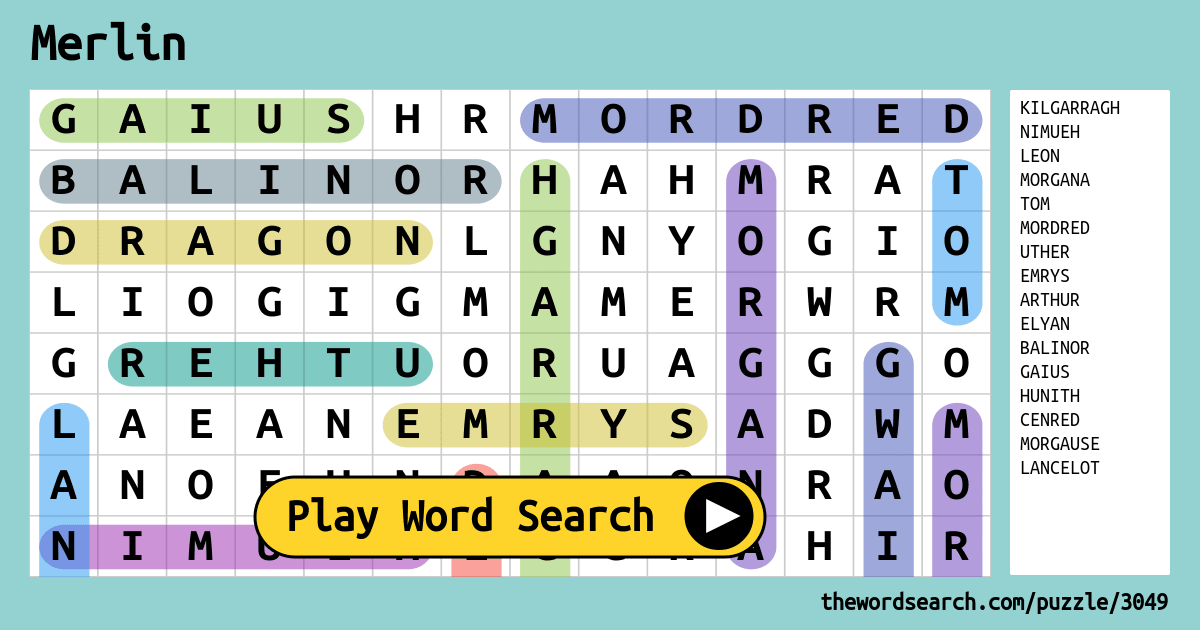 Merlin Word Search