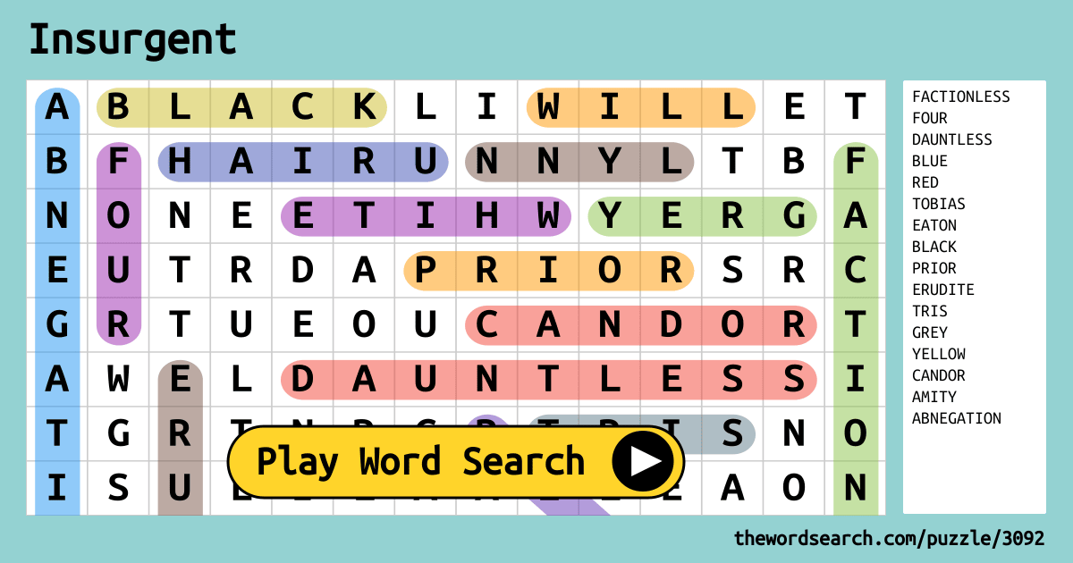 Insurgent Word Search