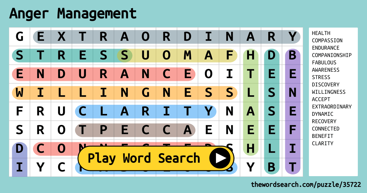 Anger Management Word Search
