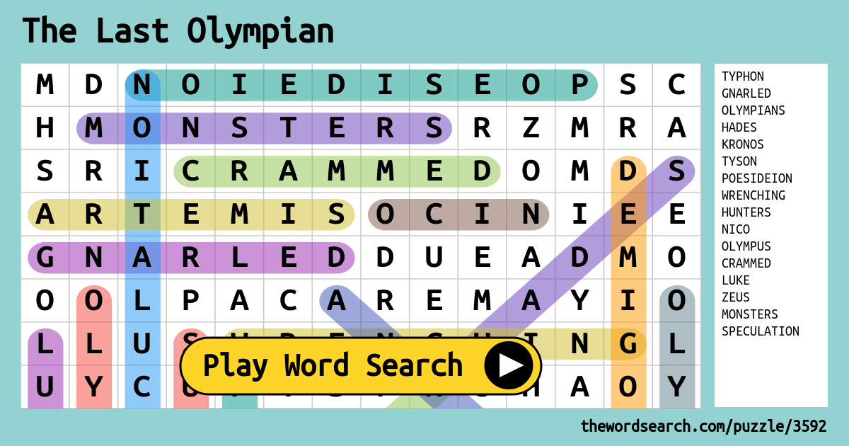 The Last Olympian Word Search