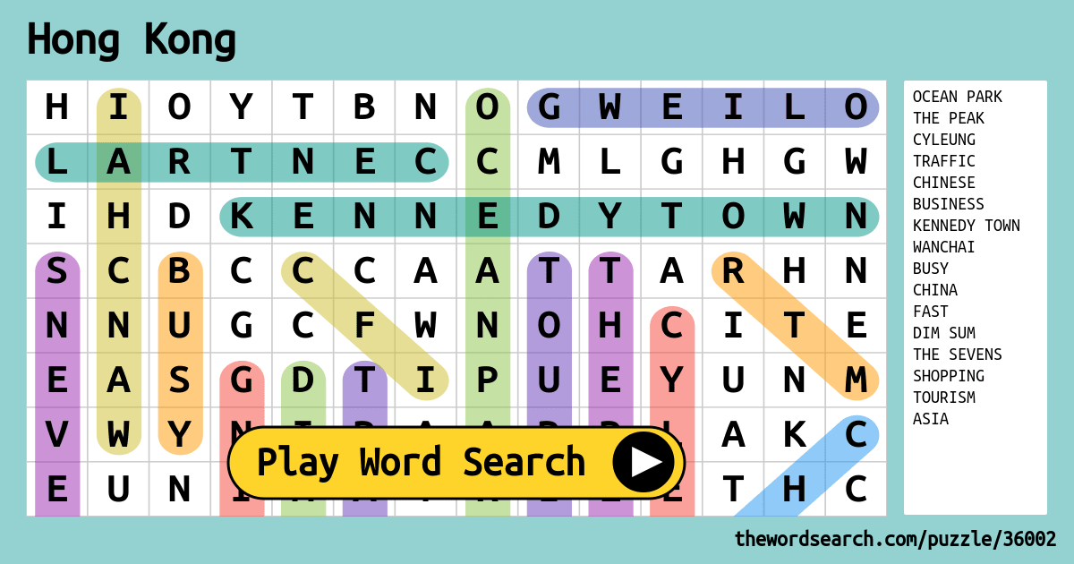 Hong Kong Word Search