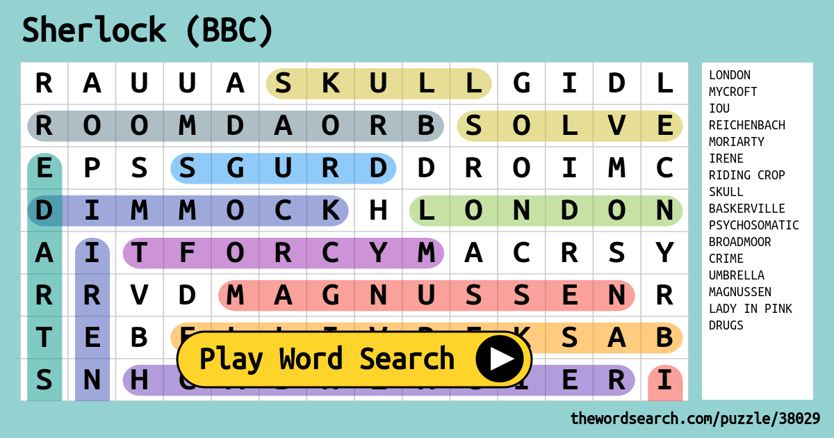 Sherlock (BBC) Word Search