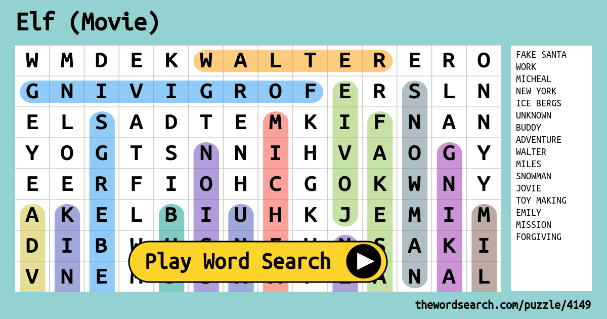 Download Word Search on Elf (Movie)