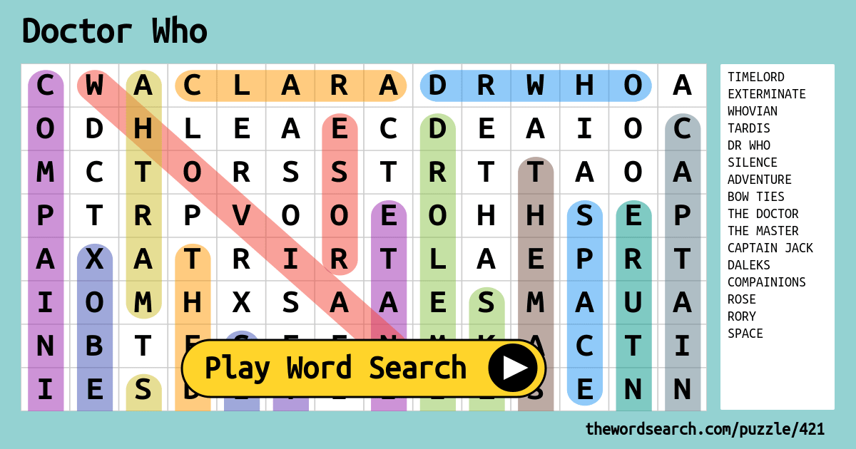 Doctor Who Word Search