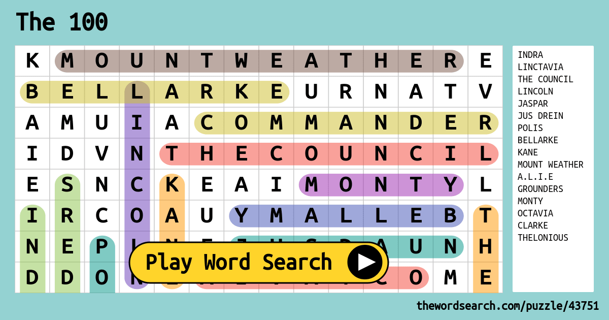 The 100 Word Search