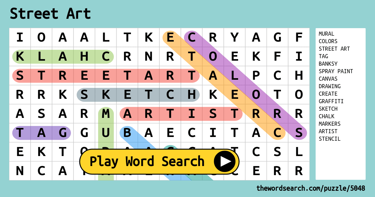 Street Art Word Search