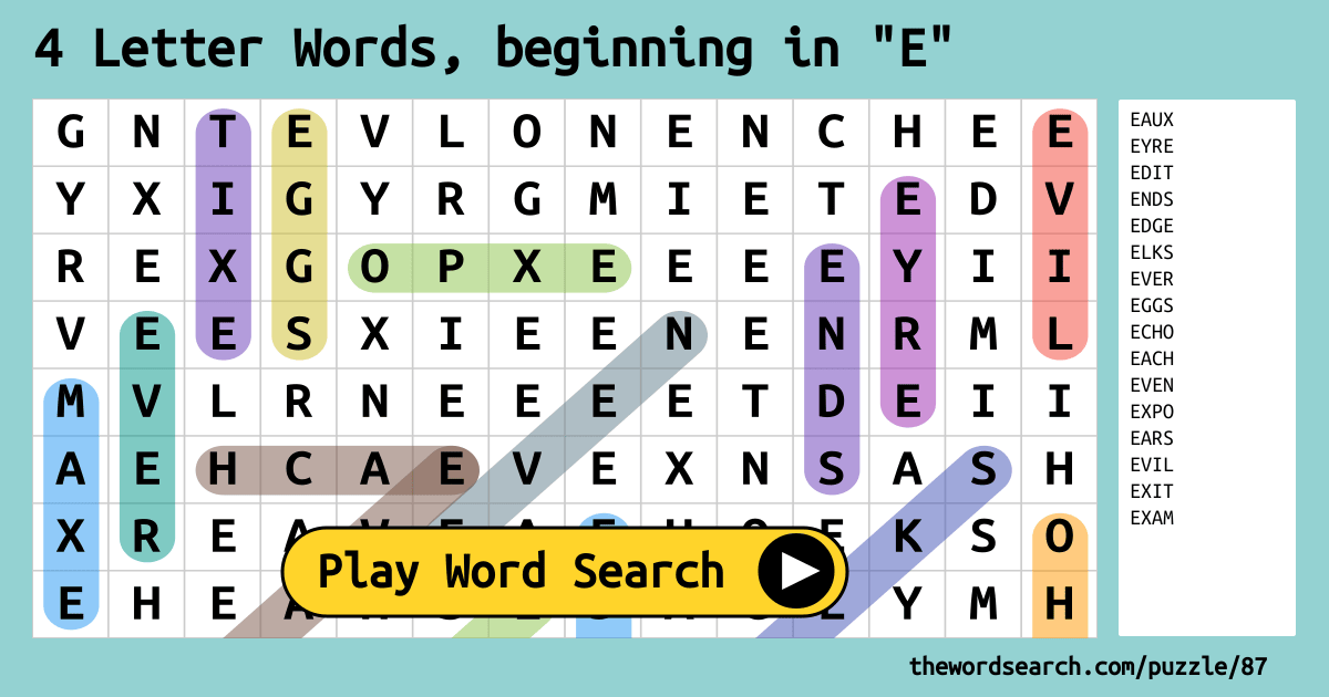 4 Letter Words Beginning In E Word Search 4 Letter Words Beginning In E Word Search