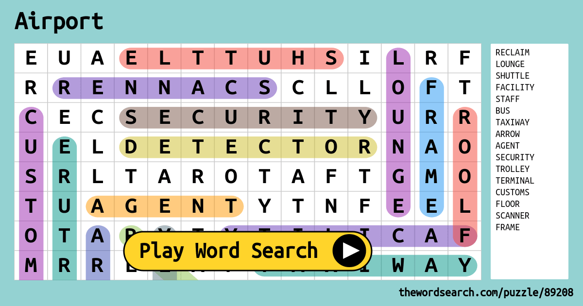 Airport Word Search