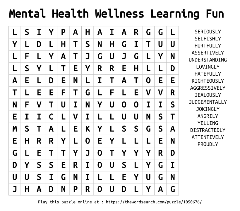 Download Word Search On Mental Health Wellness Learning Fun Download Word Search On Mental Health Wellness Learning Fun