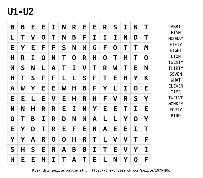Download Word Search on U1-U2