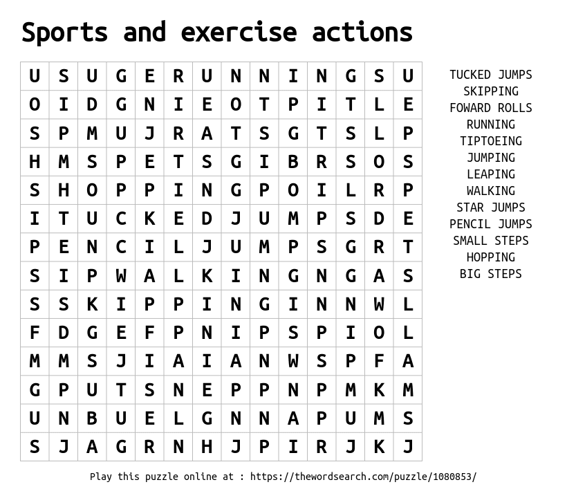 Printable Word Searches Sports