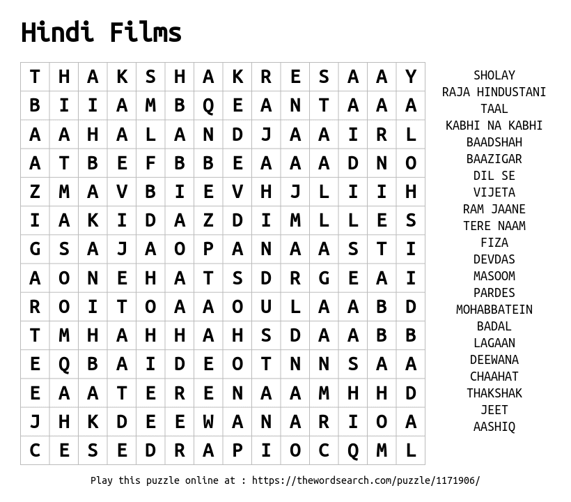 Download Word Search On Hindi Films