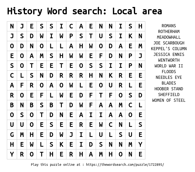 History Word Search Printable