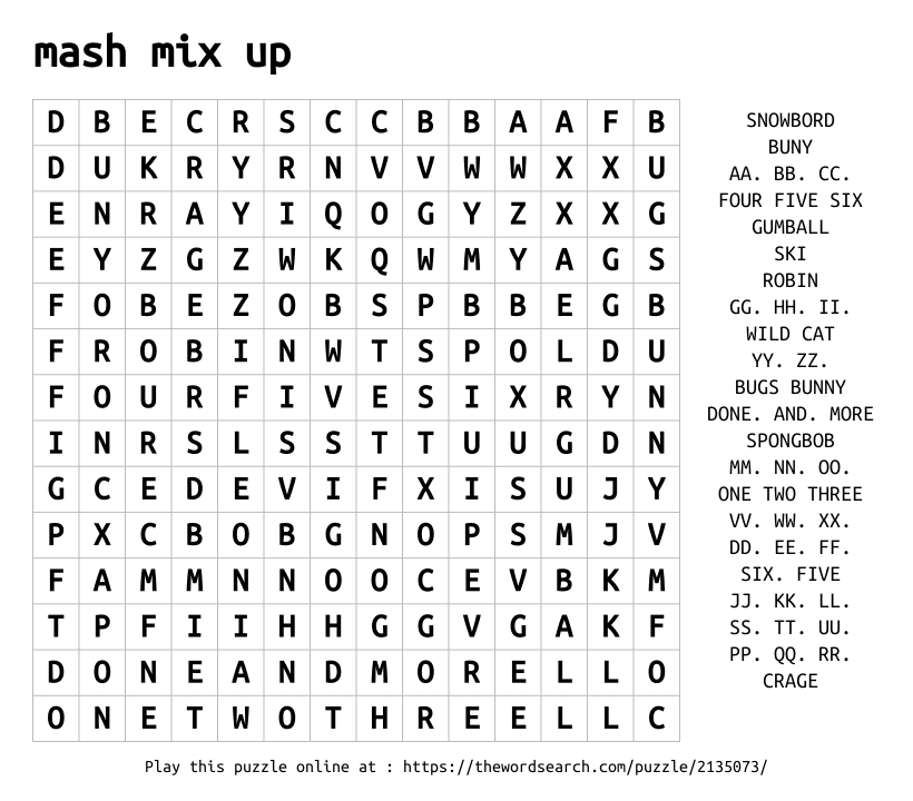 Download Word Search On Mash Mix Up Download Word Search On Mash Mix Up
