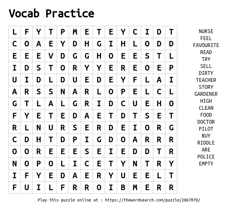 Download Word Search on Vocab Practice