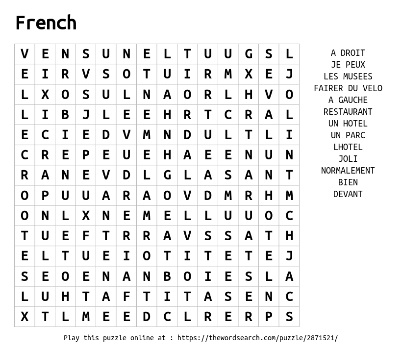 French Word Search
