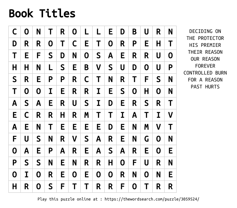 Download Word Search On Book Titles Download Word Search On Book Titles