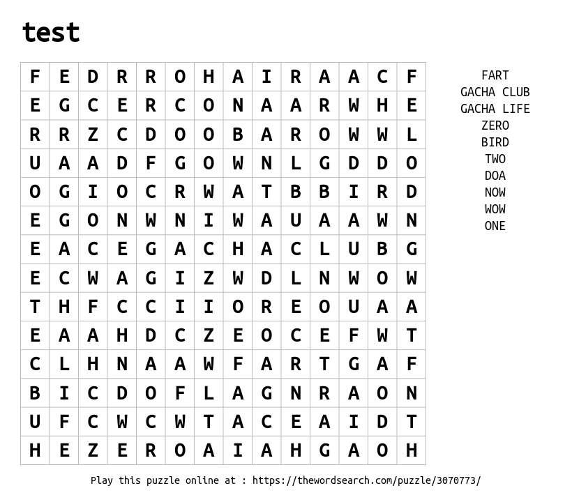 Download Word Search on test