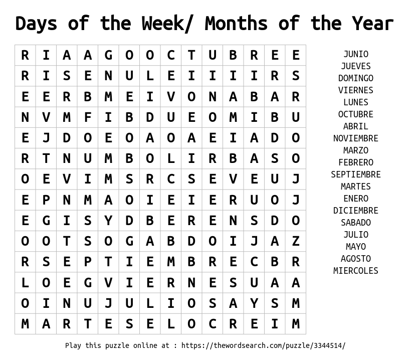 Days Of The Week Months Of The Year Word Search days-of-the-week-months-of-the-year-word-search