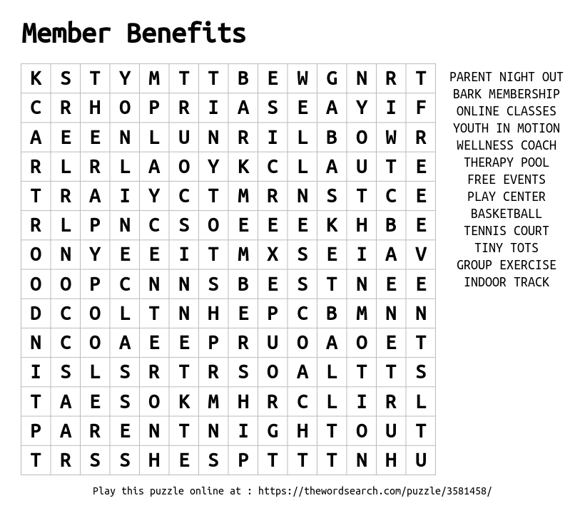 Download Word Search on Member Benefits