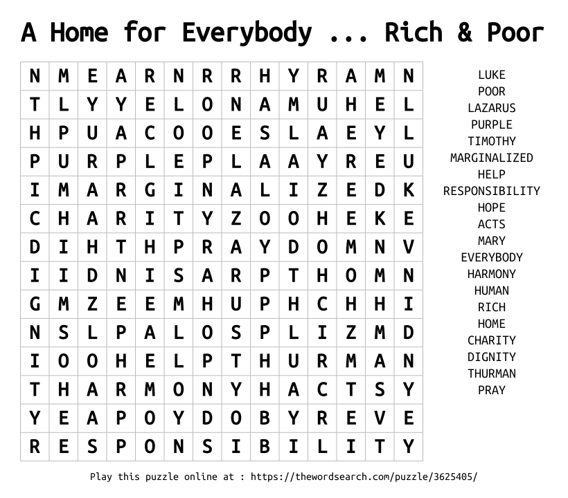 A Home For Everybody Rich Poor Word Search a-home-for-everybody-rich-poor-word-search
