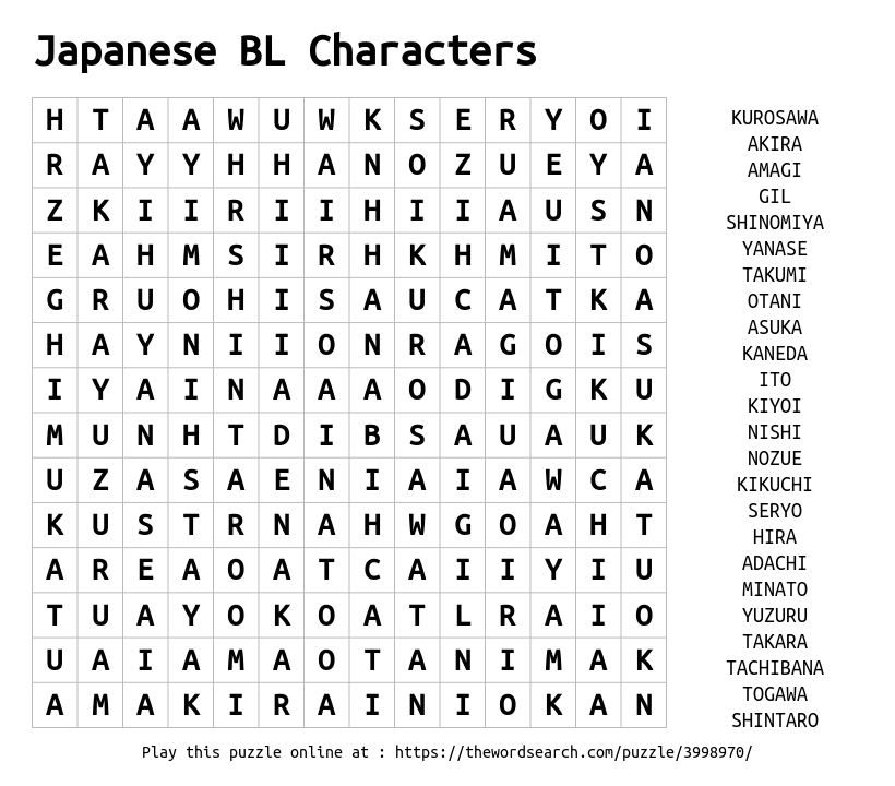 Download Word Search on Japanese BL Characters