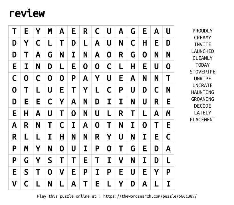 review Word Search