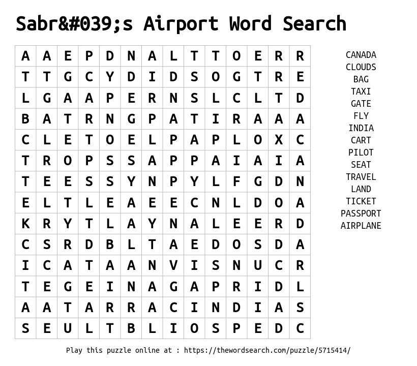 Download Word Search on Sabr's Airport Word Search