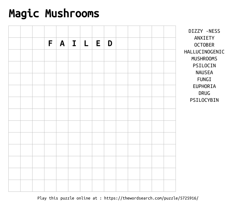 Download Word Search on Magic Mushrooms