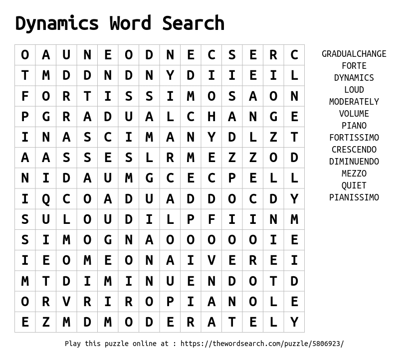 Download Word Search on Dynamics Word Search