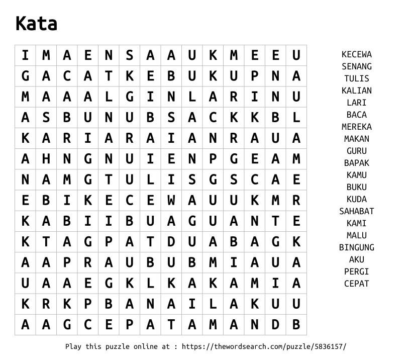 Kata Word Search