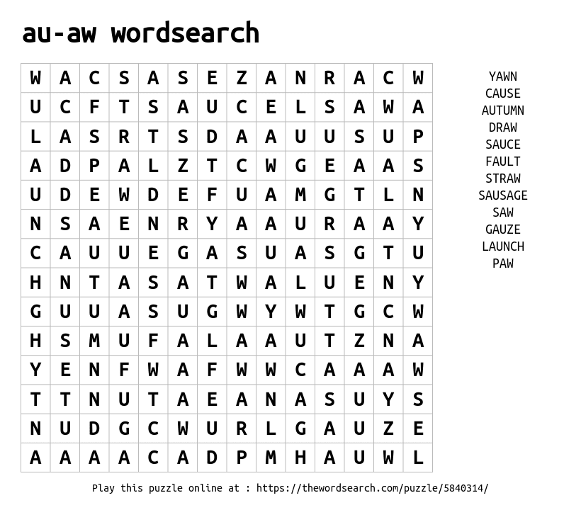 au-aw wordsearch Word Search