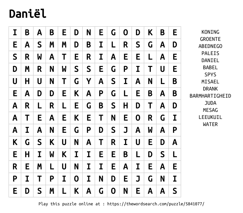 Daniël Word Search