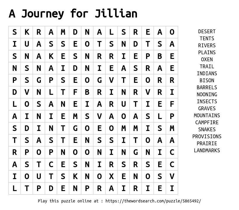 Download Word Search on A Journey for Jillian