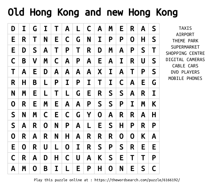 Download Word Search on Old Hong Kong and new Hong Kong