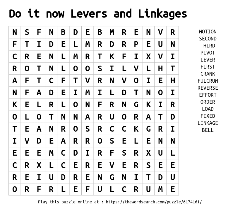 Download Word Search on Do it now Levers and Linkages
