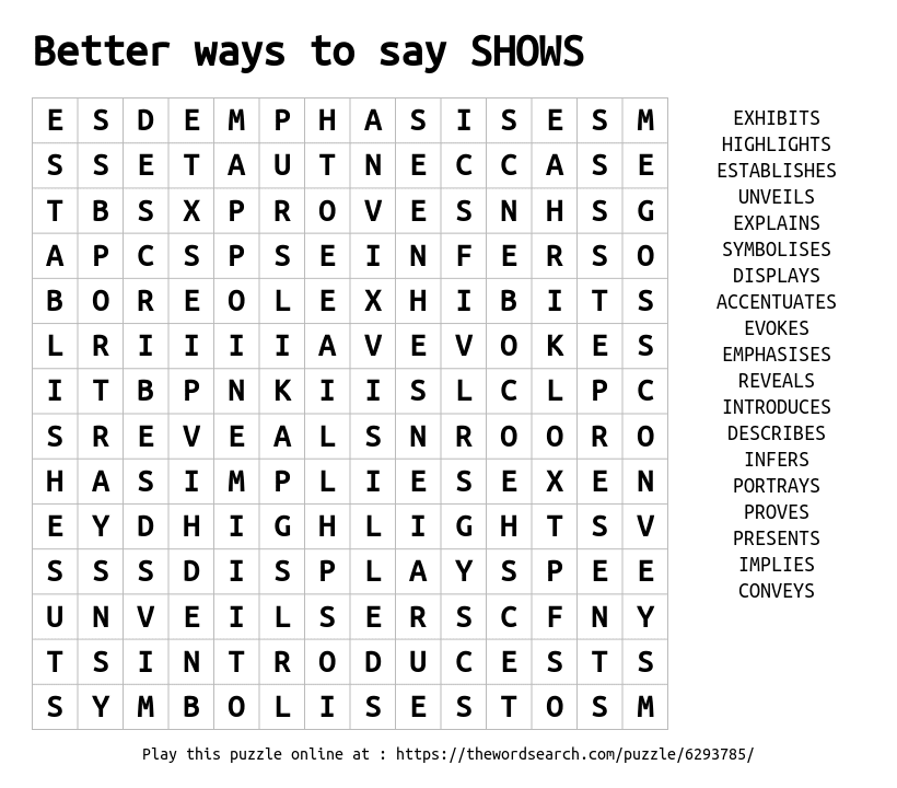 Download Word Search On Better Ways To Say SHOWS download-word-search-on-better-ways-to-say-shows