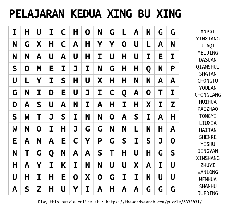 Download Word Search on PELAJARAN KEDUA XING BU XING