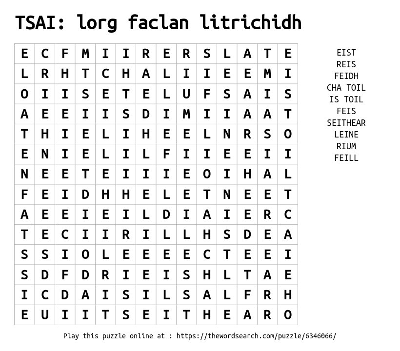 Download Word Search on TSAI: lorg faclan litrichidh