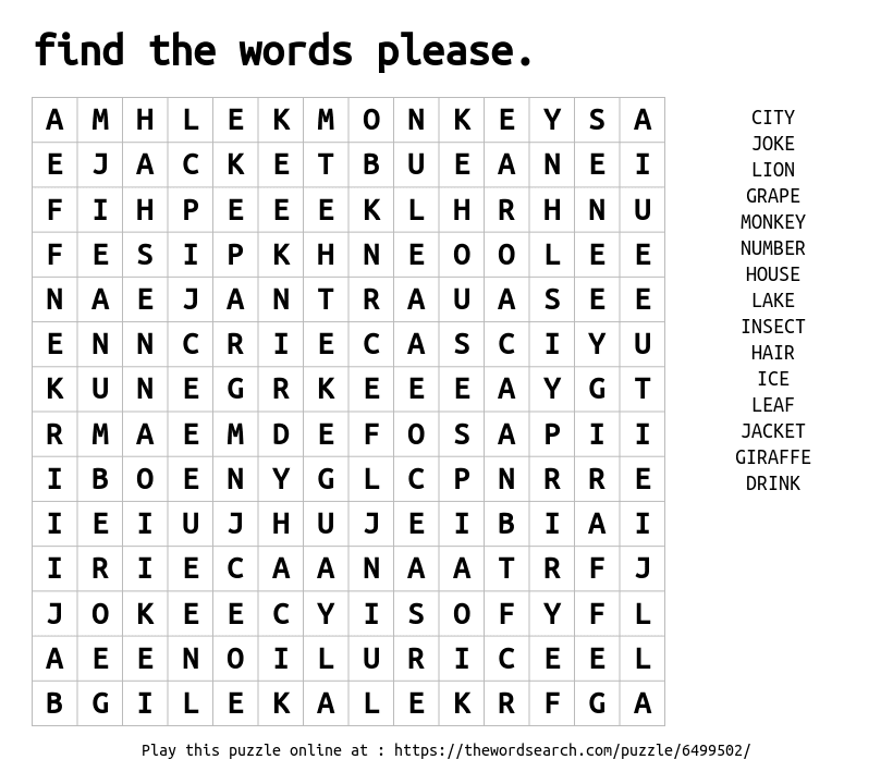 find the words please. Word Search