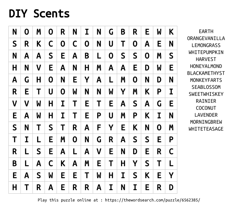 Download Word Search on DIY Scents