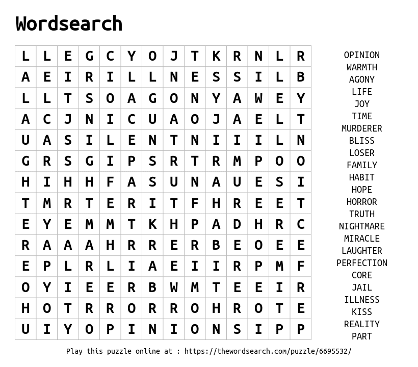 Wordsearch Word Search